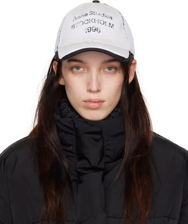 Acne Studios Logo Stamp Cap - 100 White | Editorialist